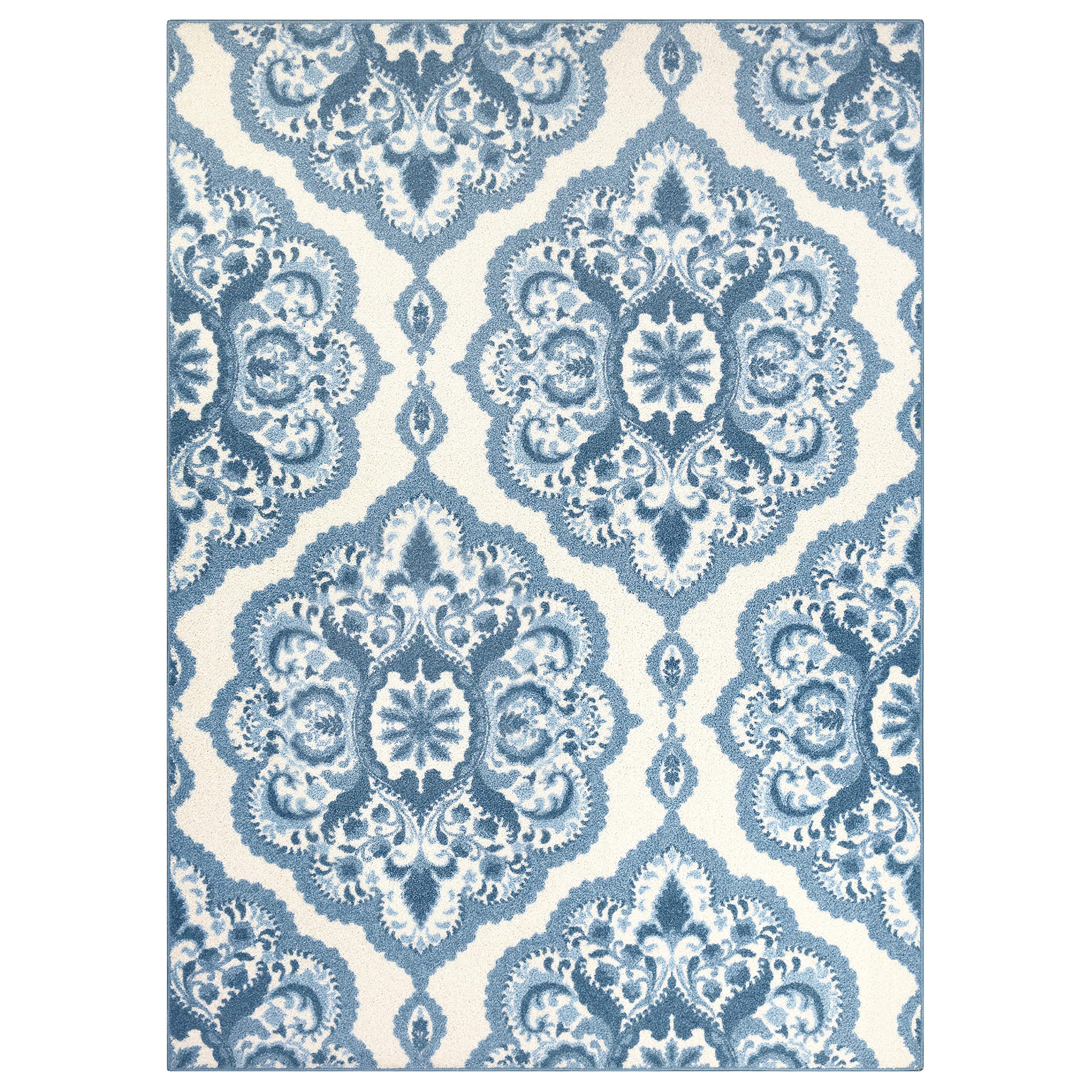 Maples Rugs Vivian Medallion Area Rugs for Living Room & Bedroom [Made in USA], 5 x 7, Blue