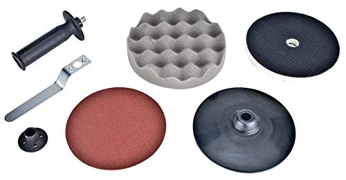 Genesis GSP1711 11 Amp 7" Variable Speed Sander/Polisher with Foam Polishing Pad, Hook and Loop Backer Pad, Sanding Disc, Rubber Backing Pad and Dual-Position Assist Handle