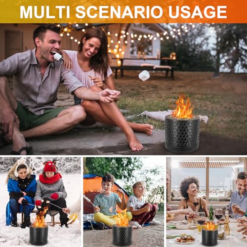 Concrete Tabletop Fire Pit - Ethanol Fire Pit, Table Top Fire Pit Bowl, Mini Fire Pit, Portable Fireplace for Indoor & Garden for Dinner Partlies, Home Decoration
