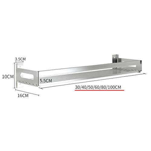 DRNKS Kitchen Wall Shelf Bathroom Wall Hanging 304 Stainless Steel Punch Free Wall-Mounted Household Multifunctional Seasoning Shelf Suitable for Kitchen ( Size : 30cm )