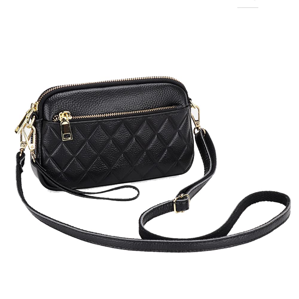 Barsine Small Leather Crossbody Bag for Women Cute Quilted Cellphone Cross Body Purse