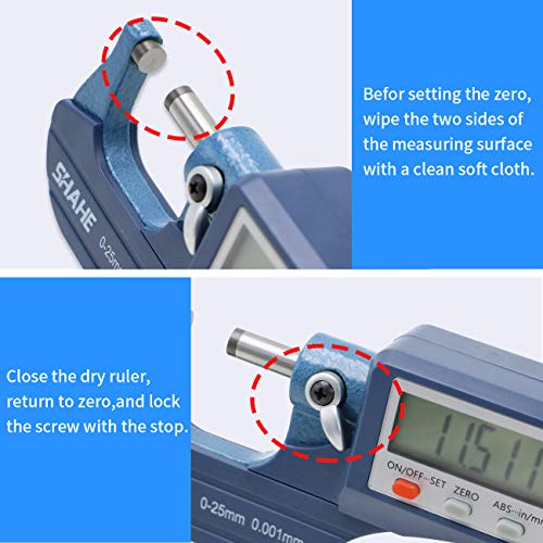 Digital Outside Micrometer 0-25mm /0-1",Metric & Inch, 0.00005" (0.001mm) Resolution,+/-0.0001" Accuracy