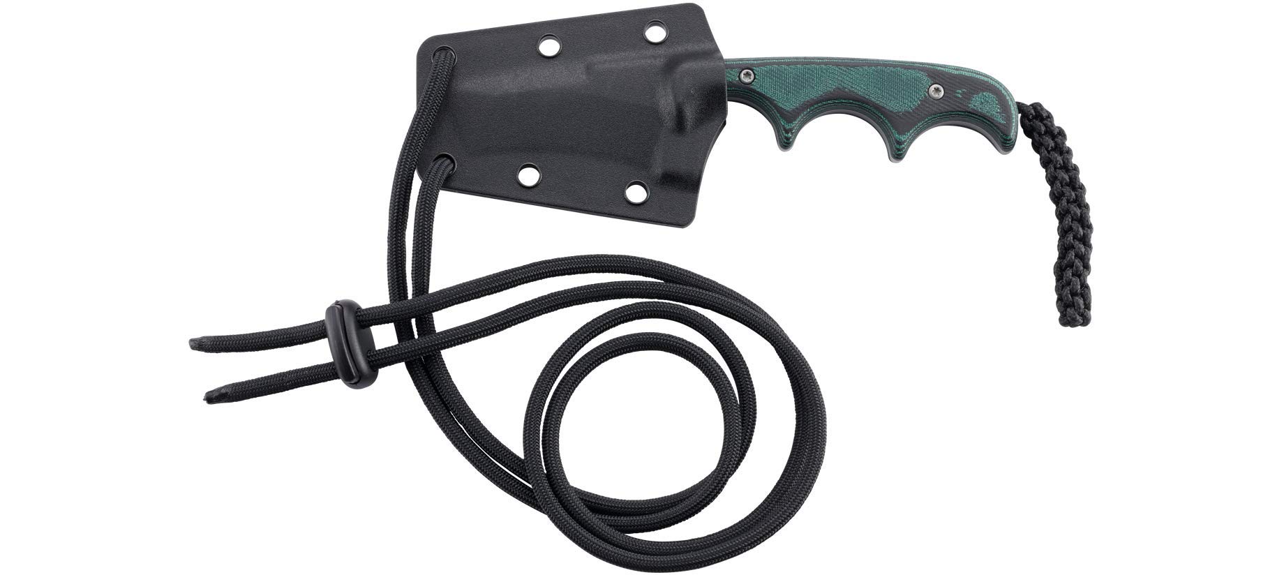 CRKT Minimalist Bowie Neck Knife: Compact Fixed Blade Knife, Folts Utility Knife with Bead Blast Blade, Resin Infused Fiber Handle, and Sheath 2387