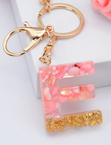 MBOAH Pink Initial Letter Keychain for Women、Kids、Teens、Girls、Sisters、Couples,Cute Key Chain Accessories for Car Keys、Wallet、Backpack,Personalized Funny Gift for Girlfriend、Boyfriend、Family(Letter:H)