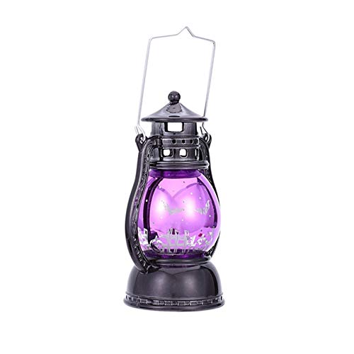 Outdoor Lights Purple Halloween Decoration Kerosene Lamp Retro Lights Pony Lights Creative Ghost Festival Atmosphere Lights for Home,Garden,Yard,Decorations