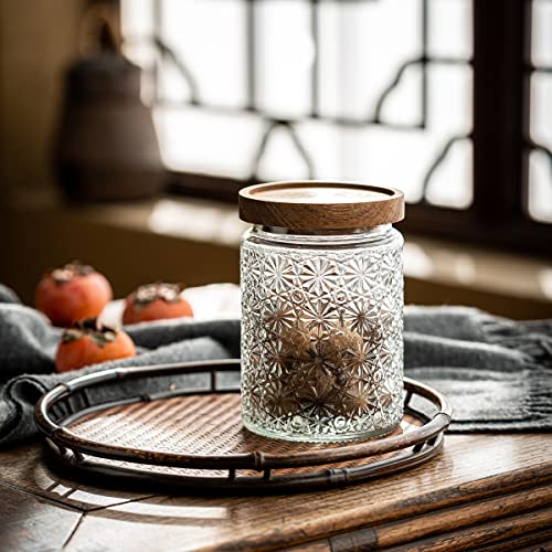 HolaJia Glass Jar with Lid β 24 oz Glass Storage Containers β Premium Jars with Airtight Lids for Coffee, Rice, Sugar β Decorative Cookie Jars for Kitchen Counter, Pantry(Stars)
