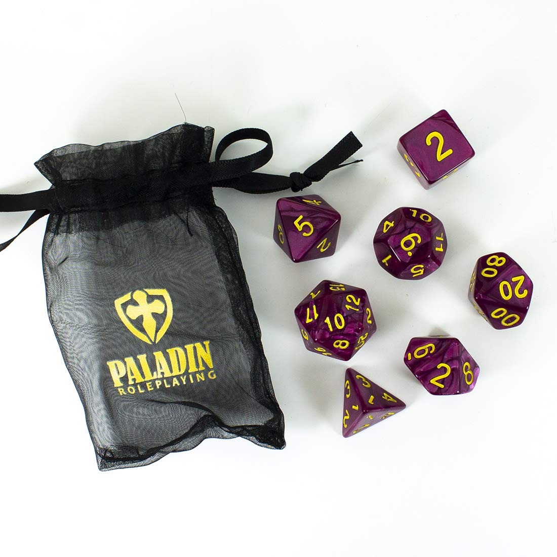 Maroon Pearl RPG Dice - Full Polyhedral Set - 'Plum'
