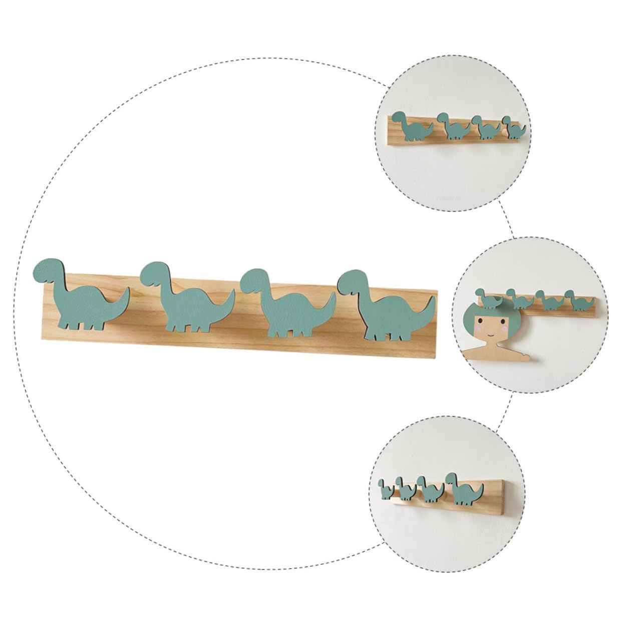 Dinosaur Hook Entryway Rack Hangers for Kids Wall-Mounted Hook Bedroom Hook Hat Hook Single Towel Hook Entry Hooks Kids Decor Home Decor Shower Room Hooks Wooden Coat Child Storage