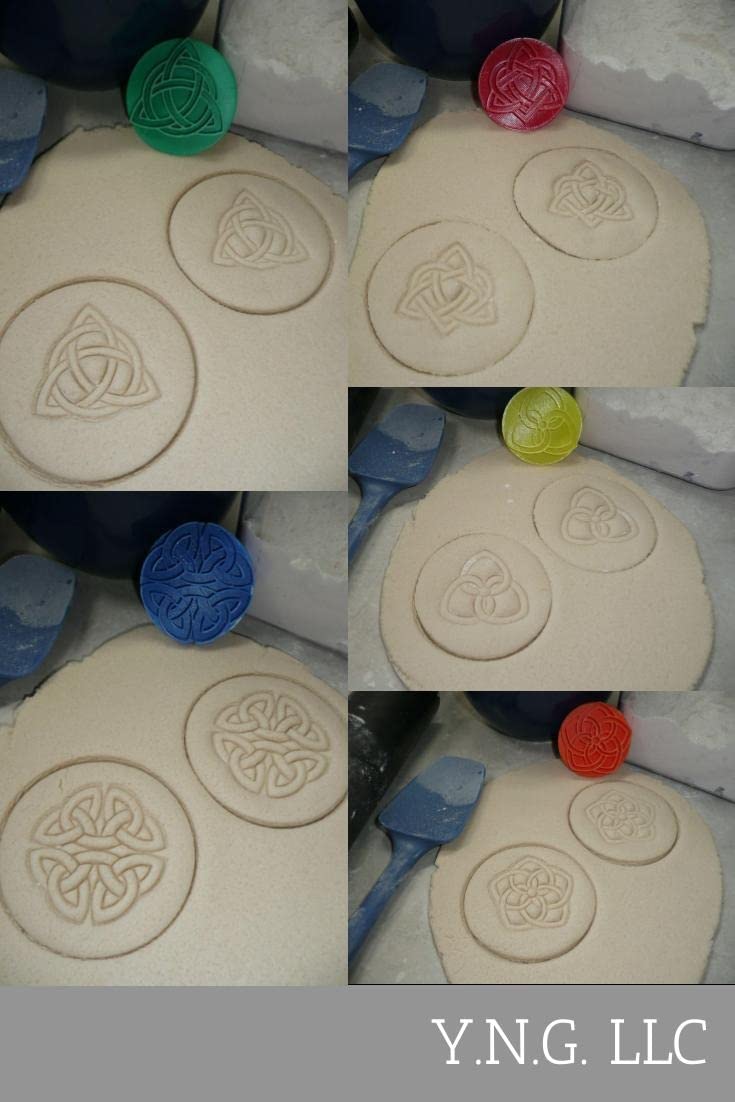 CELTIC KNOT ETERNITY SYMBOLS SET OF 5 COOKIE STAMP EMBOSSERS MADE IN USA PR1616 Multicolor