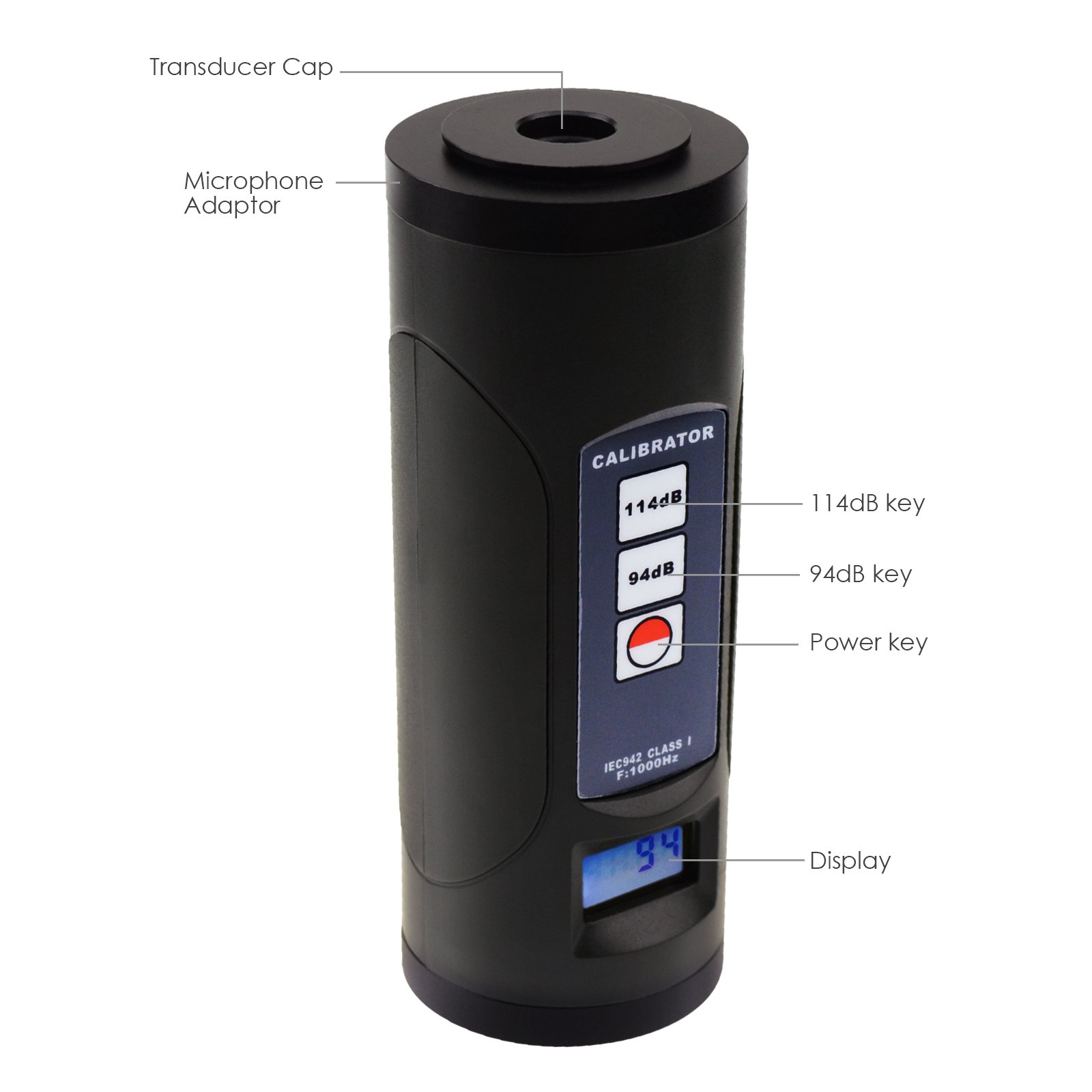 Digital Sound Level Meter Calibrator 94dB & 114dB for 1/2" and 1" inch Microphone, Professional Noise Decibel Calibration Tool Measurement Accuracy Check