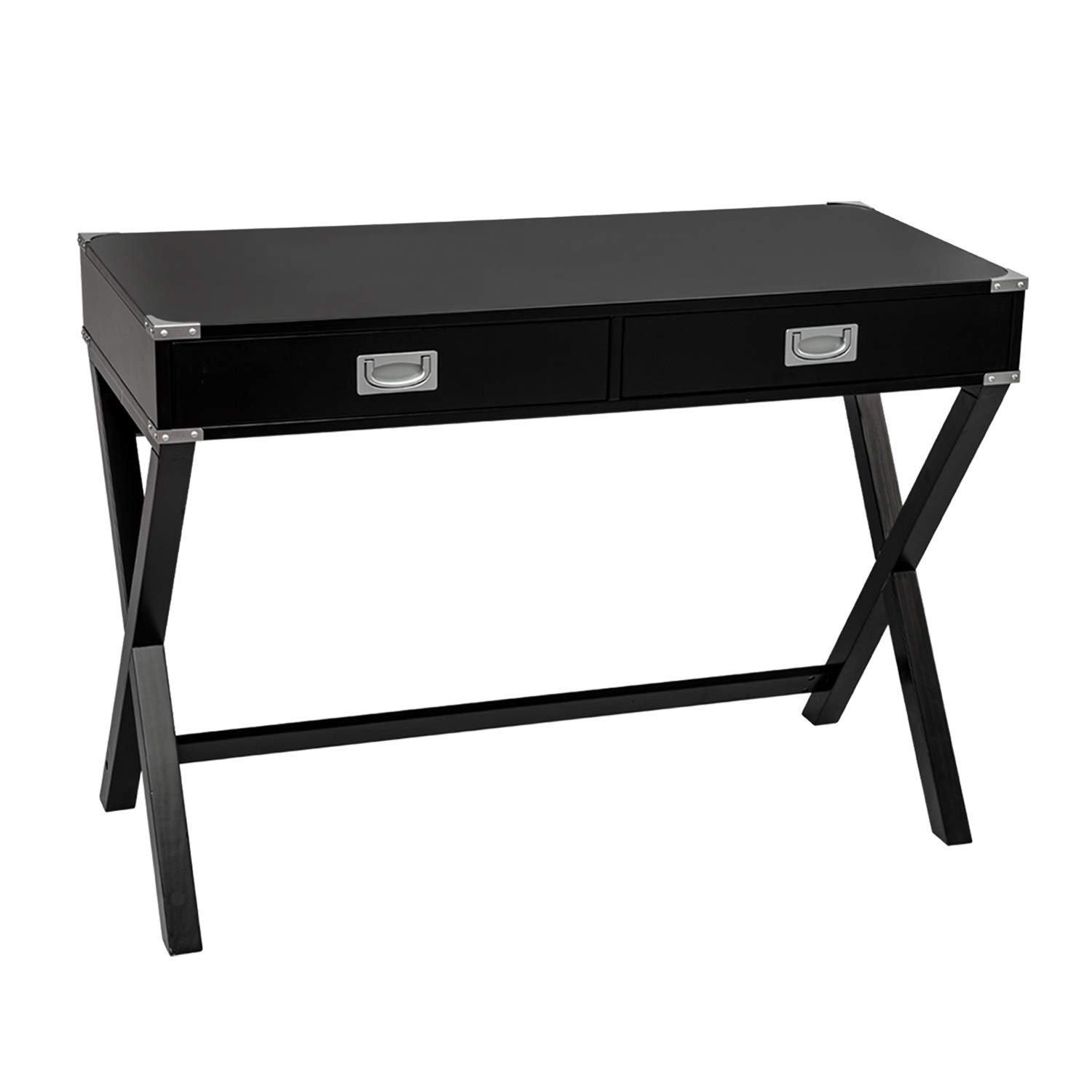 BAHOM Multifunctional Computer Writing Desk, Study Table with 2 Drawers for Home Office, Black