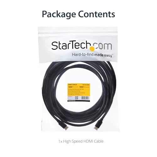 StarTech.com 35ft Plenum Rated HDMI Cable, 4K High Speed Long HDMI Cord w/ Ethernet, 4K30 UHD, 10.2 Gbps, HDCP 1.4, In Wall Plenum HDMI 1.4 Display Cable, HDMI to HDMI Computer to TV Cable (HDPMM35)