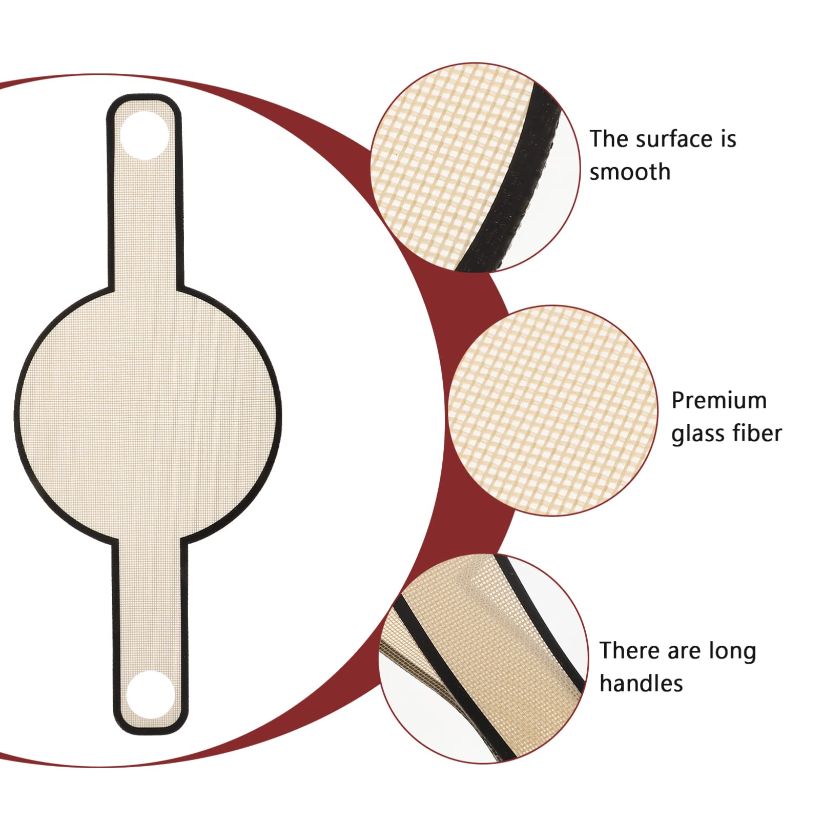 Cabilock Kitchen Mats Baking Mat for Oven Bread Baking Glass Fiber Bread Baking Mat Handle Dough Transfer Mat Bread Sling Replace Parchment Paper (Brown) Sourdough Bread