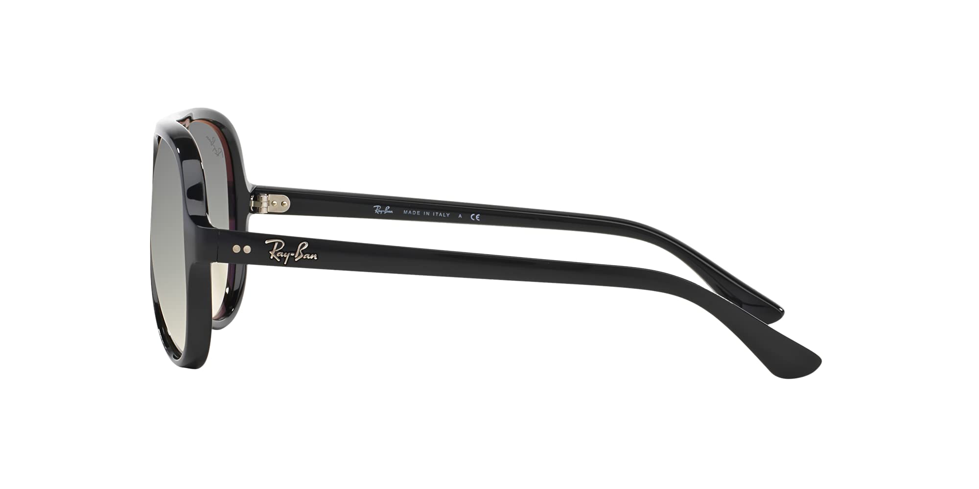 Ray-Ban RB4125 Cats 5000 Sunglasses + Vision Group Accessories Bundle (Black/Clear Gradient Blue (601/3F))