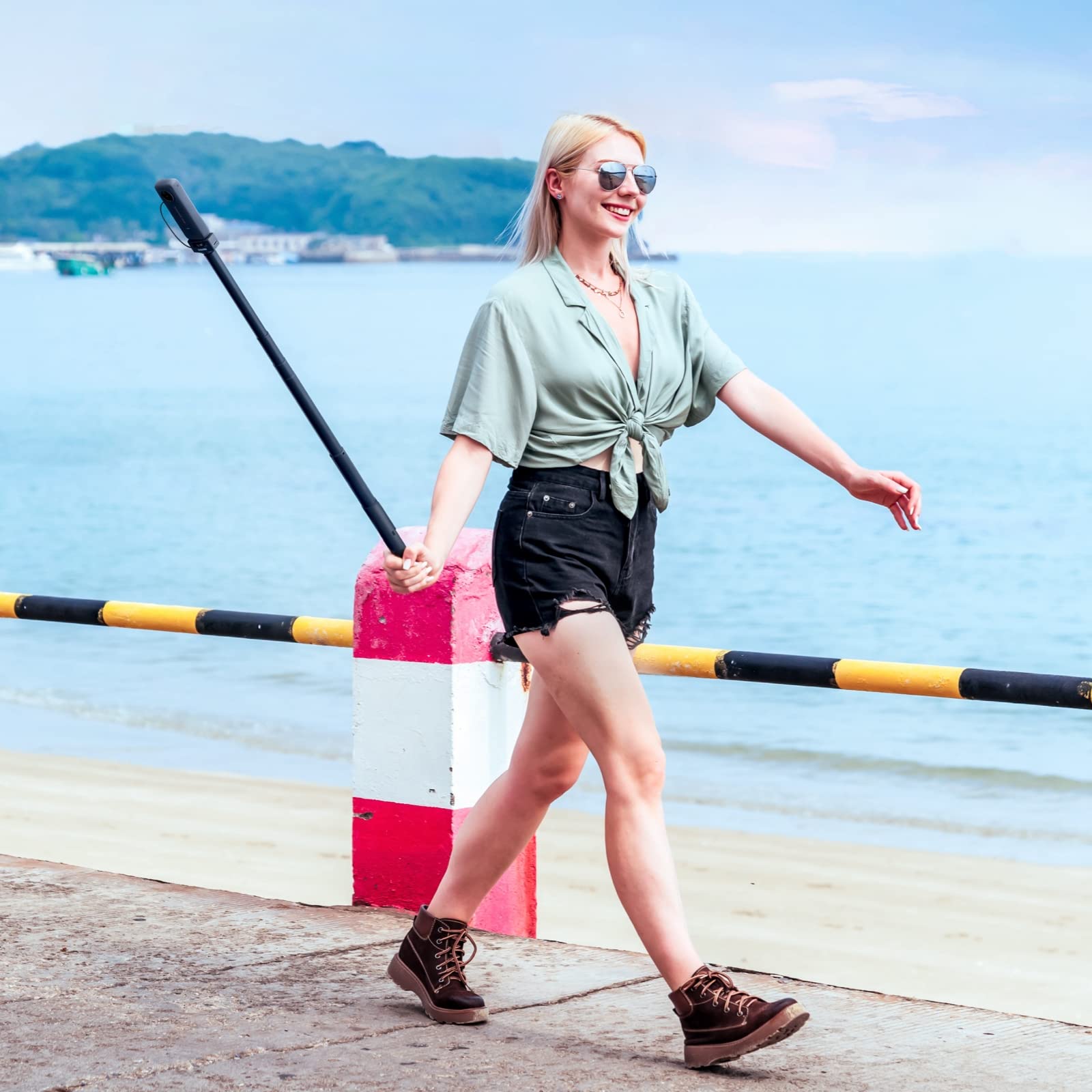 Insta360 - Power Selfie Stick, for X4, GO 3S, Ace Pro, Ace, GO 3, X3, ONE RS 1-Inch 360 Edition, ONE RS (4K/Twin), ONE X2, ONE R