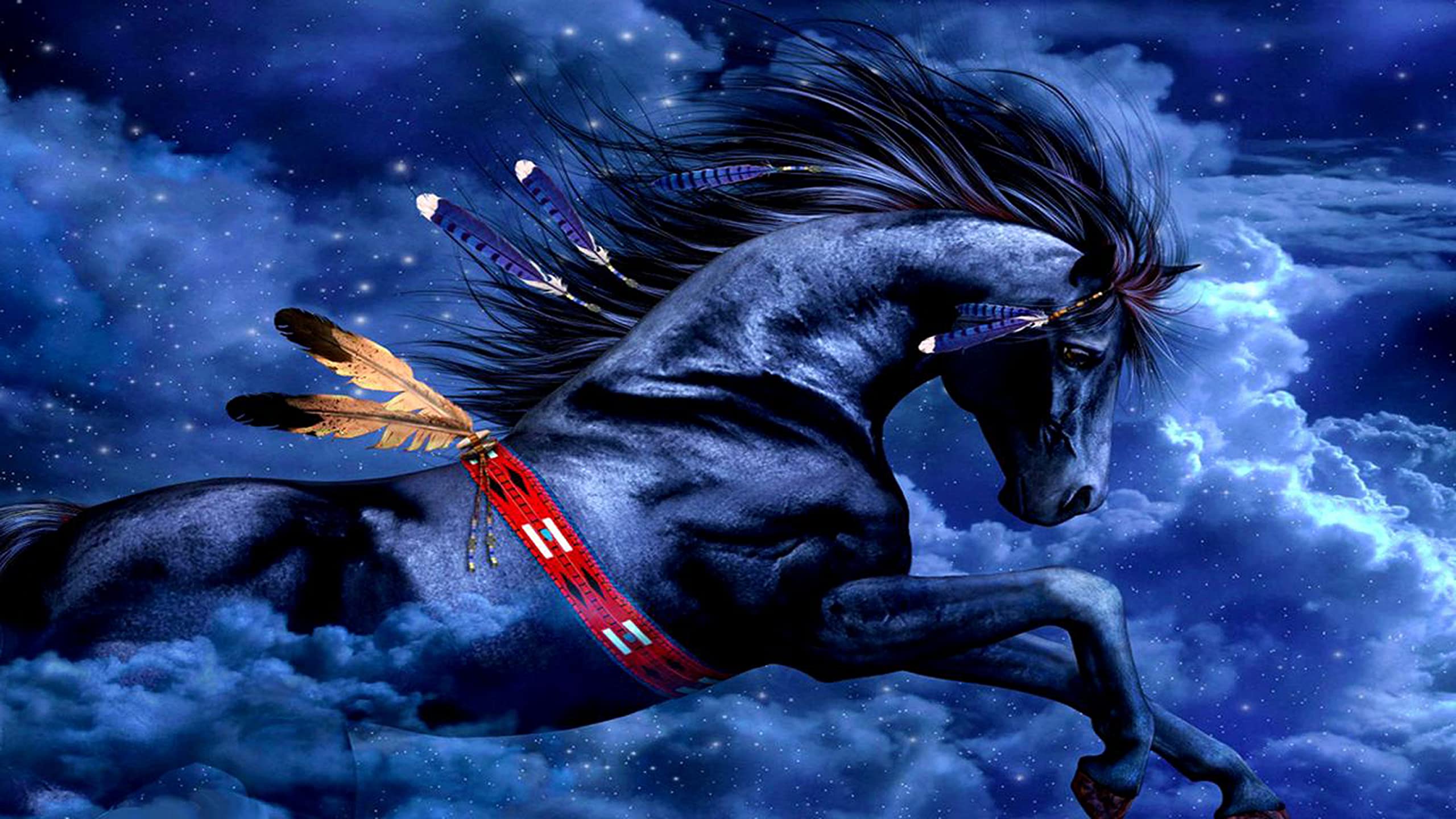 DIY 5d Full Drill Diamond Painting Kits for Adults Kids, Crystal Rhinestone Diamond Embroidery Paintings Arts Craft Home Wall Decor (American Native Indian War Horse, 11.8 X 15.8 Inch)