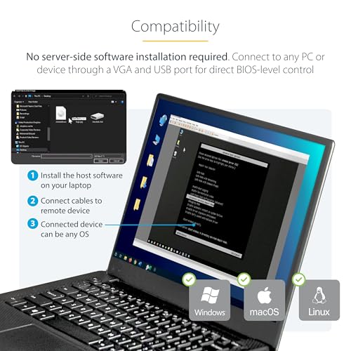 StarTech.com Portable Laptop Crash Cart Adapter, USB/VGA KVM Console, File Transfer & Video Capture, Windows/Linux/MacOS, TAA