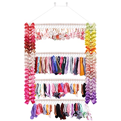 Large Headband Bow Holder for Girls,Huge Hair Accessories Organizer Storage Display with 96 pcs Hooks, Wall Hanging Decor for Toddler Nursery Room