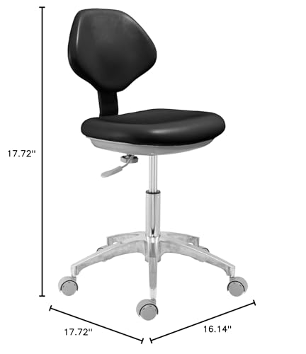 Dental Medical Chair for Dentist Doctor's Stool Adjustable Mobile Chair PU Leather Black(14#)