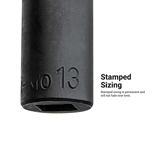 Capri Tools 3/8 in. Drive Shallow, Semi-Deep and Deep Impact Socket Set, Metric, 8 to 22 mm, 45-Piece