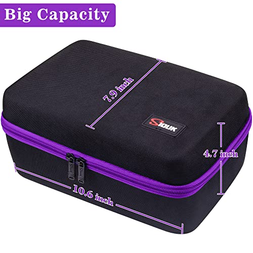SIQUK Dice Storage Case Big Capacity DND Dice Case Dice Organizer Box with Handle and Double Removable Slotted Tray Dice Organizer Case for Dungeons & Dragons and Other RPG Table Gameļ¼ Violet