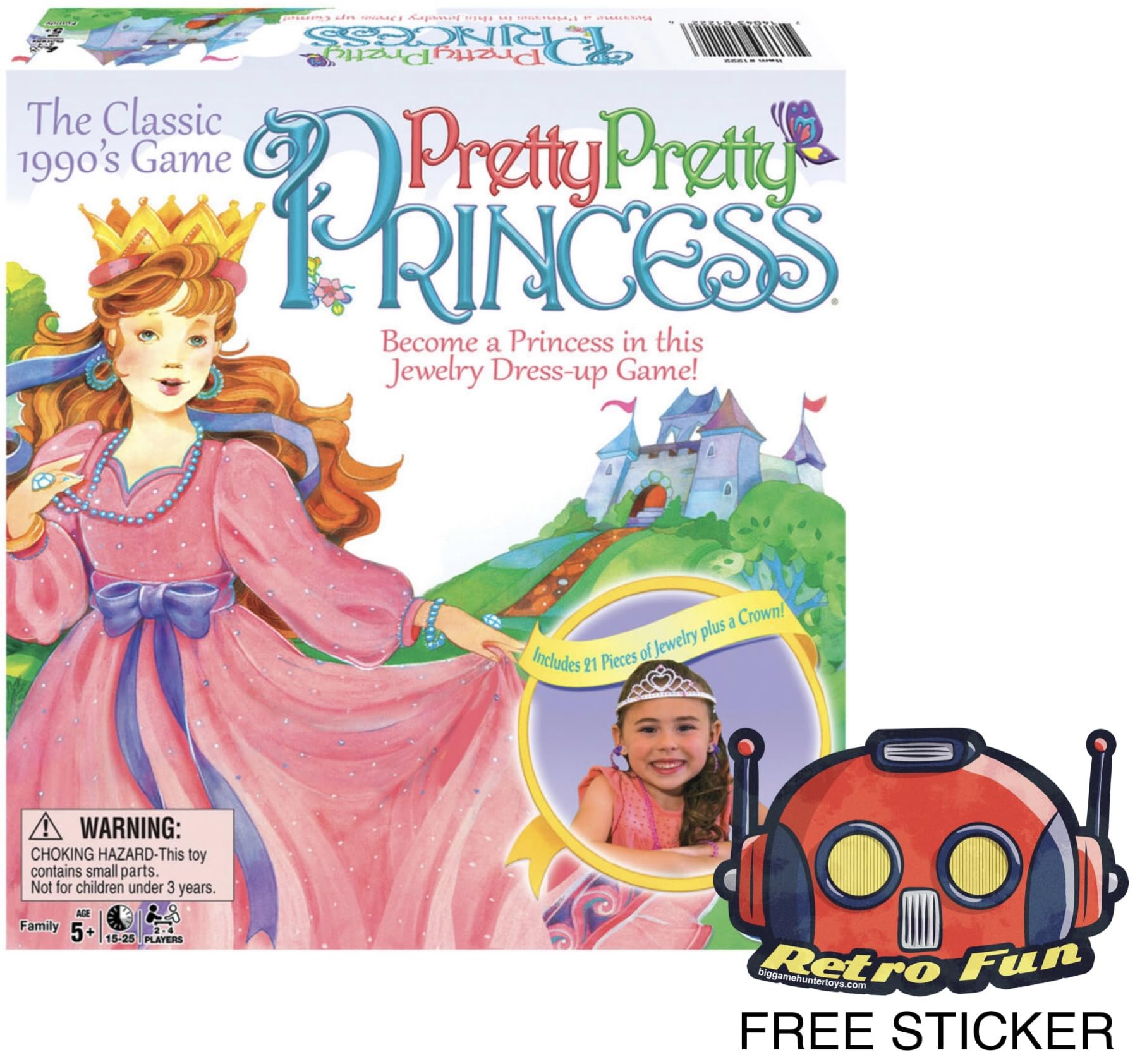 Big Game Toys~Pretty Pretty Princess Game Jewelry Dress Up Board Game 1990's Classic Includes Free BGT Sticker Tiara Necklaces