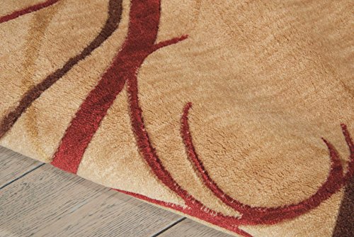Nourison Somerset Abstract Beige 2' x 5'9" Area-Rug, Easy-Cleaning, Non Shedding, Bed Room, Living Room, Dining Room, Kitchen (2x6)