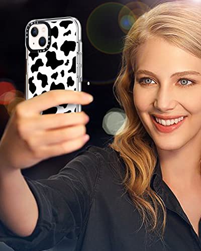 GULTMEE [3 in 1 Designed for iPhone 13 Case Cow Print with Built-in Bumper Shockproof Protective Phone Case Cover for iPhone 13 Cases 6.1" Tempered Glass Screen Protector + Camera Lens Protector