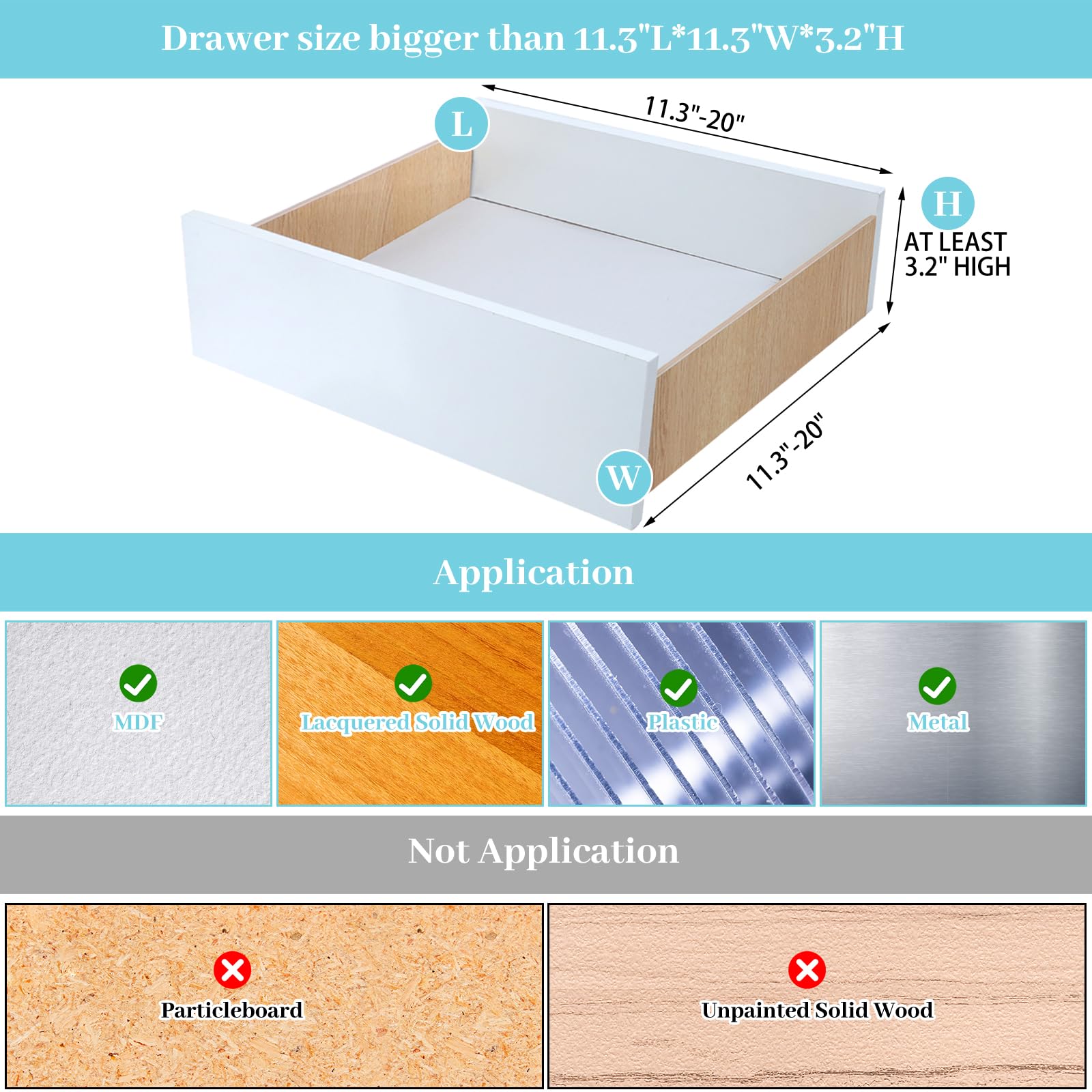 Drawer Dividers, 4 Pack Adjustable Drawer Organizers 3.2" High Expandable from 11.3-20" Clear Expandable Dresser Organizer for Clothes Kitchen Utensils Cutlery Drawer Organizers Set