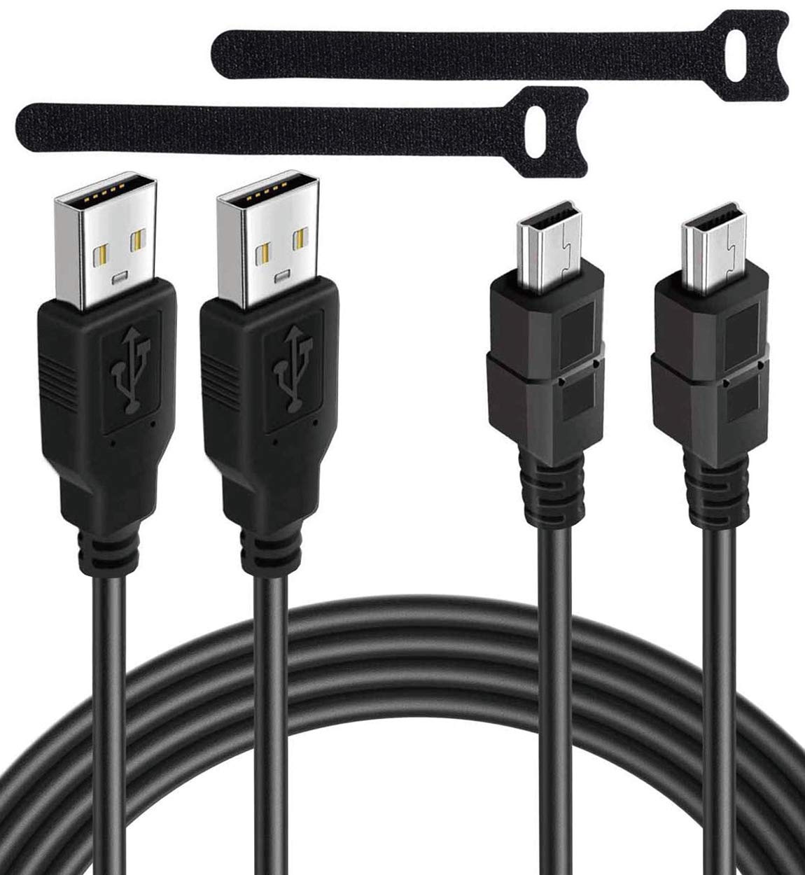 BATSOEASY For PS3 Controller Charging Cable, 2 Pack 10Ft Mini USB Charger Cable Sync Cord for Sony Playstation 3 PS3/ PS3 Slim/PS Move Wireless Controllers (Play & Charge)