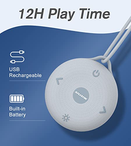 Portable White Noise Machine for Baby Sleeping | 8 Night Lights | 17 Soothing Sounds | USB Rechargeable | Safe Clip Easy Hanging & Child Lock | Compact and Lightweight for On-The-Go & Travel, Kids