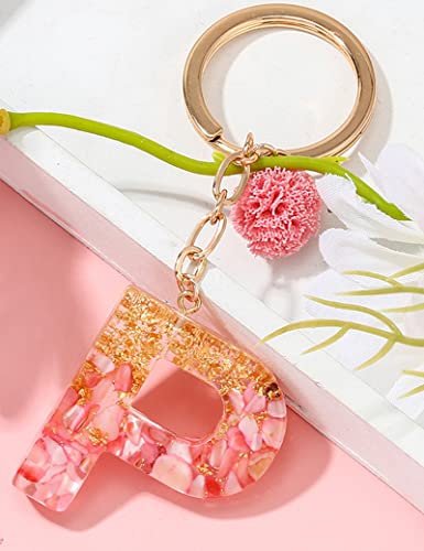 MBOAH Pink Initial Letter Keychain for Women、Kids、Teens、Girls、Sisters、Couples,Cute Key Chain Accessories for Car Keys、Wallet、Backpack,Personalized Funny Gift for Girlfriend、Boyfriend、Family(Letter:H)