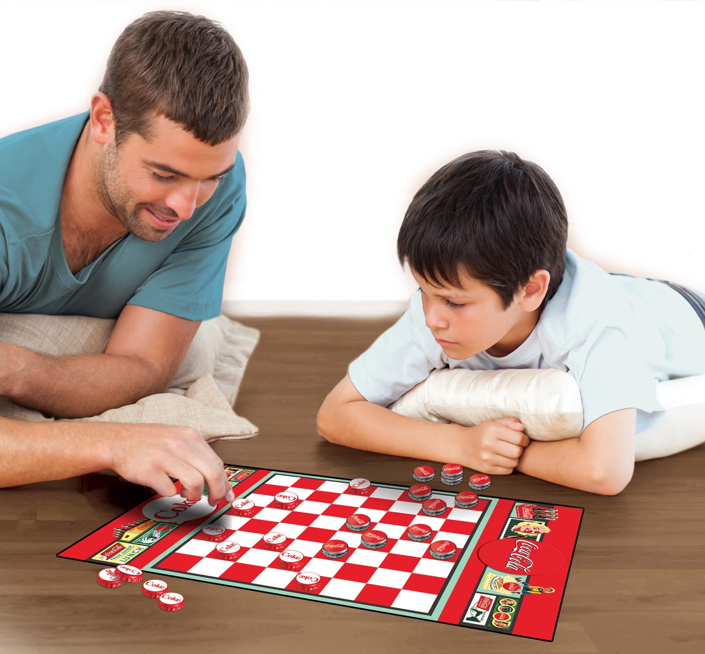 MasterPieces Family Game - Coca-Cola Checkers - Officially Licensed Board Game for Families