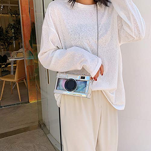 Rebecca US Rebecca Women Retro Radio Shape Crossbody Bag PU Leather Vintage Top Handle Handbag Purse (X-White)