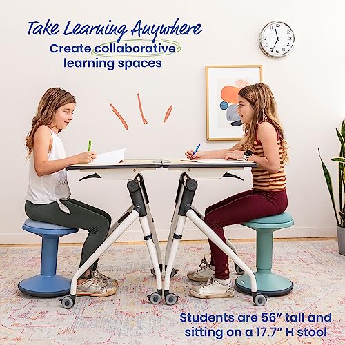 ECR4Kids Nesting Student Desk, Portable Table, Maple/Grey