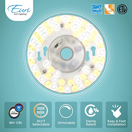 Euri Lighting EMP-2000cec-15, Dimmable LED Light Engine, 5.12" Diameter, 15W (100W Equal), 1350lm, 3000K, 4000K, 5000K, 90+ CRI, Energy Star, CEC Compliant, 5YR, 50K Hour WTY