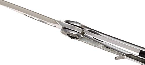 CRKT Chehalem EDC Folding Pocket Knife: Everyday Carry, Clip Point Plain Edge Blade with Satin Finish, Thumbstud Open, Frame Lock, Stainless Steel Handle with Hammer Finish 6540