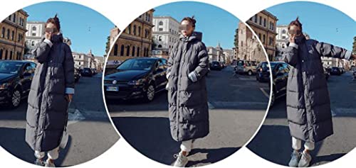 BLFYQB Padded Women Loose Thicken in The Long Section Bread Service Thigh Student Sen Department Coat Tide Soft and Comfortable/Gray/L