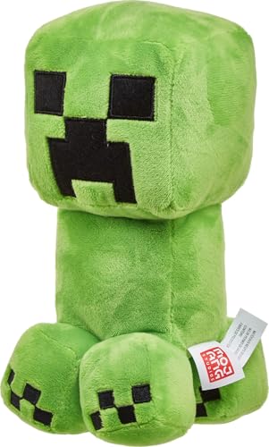 Mattel Minecraft Basic 8-inch Plush Creeper Stuffed Animal Figure, Soft Doll Inspired by Video Game Character