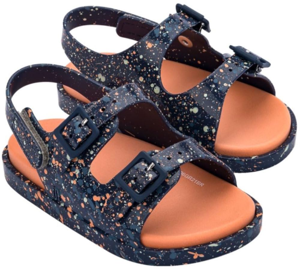 mini melissa Girl's Wide Sandal II BB (Toddler/Little Kid) Navy 9 Toddler M