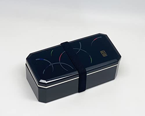 OSK 1 X Cool Japanese Bento Lunch Box with Belt, Bag Chopsticks - Waon Black
