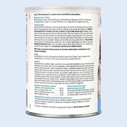 PetAg Petlac Milk Powder for Kittens - Kitten Formula Milk Replacer with Vitamins, Minerals, and Amino Acid - 10.5 oz