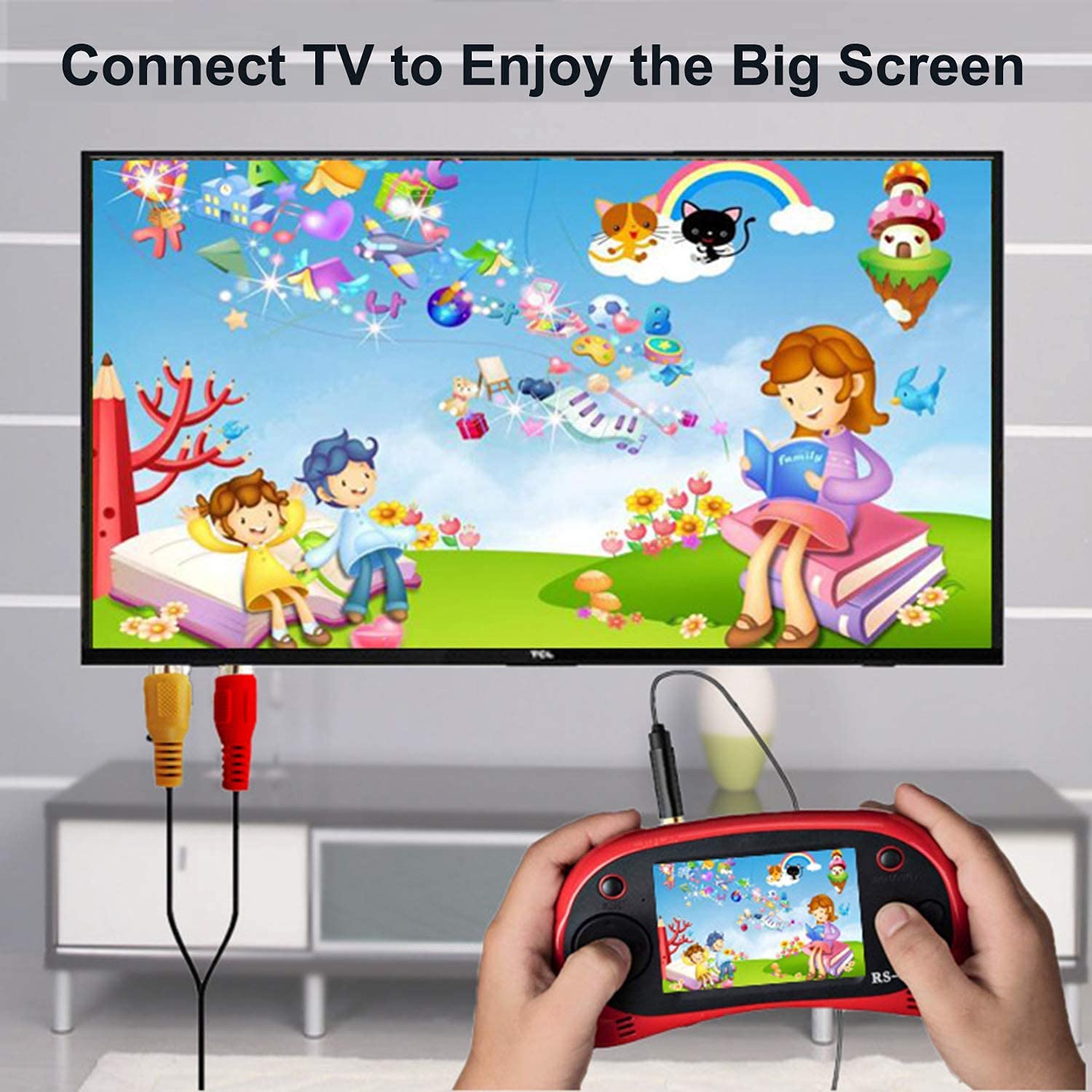 MJKJ Portable Handheld Game Console for Kids, Mini Travel Game Console 2.5-Inch LCD Screen Built-in 200 Classic Game Handheld Video Console Supports AV/TV, Game Boy Favorite (Red)