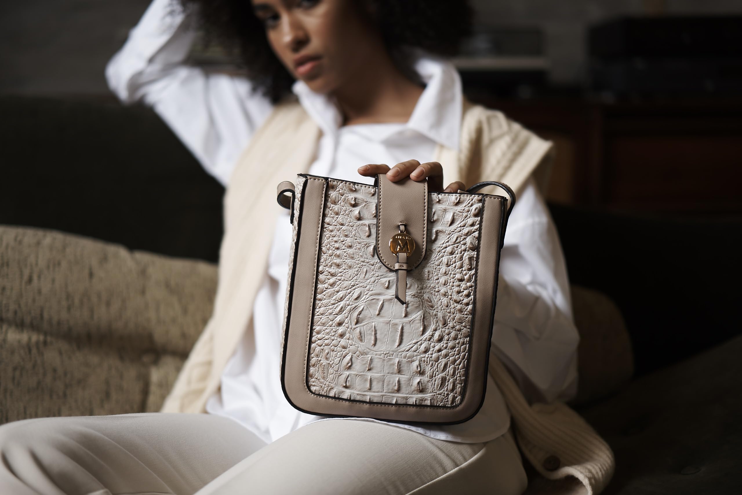 MKF Collection Crossbody Bag for Women Vegan Leather Shoulder Bag Handbag Purse By Mia K