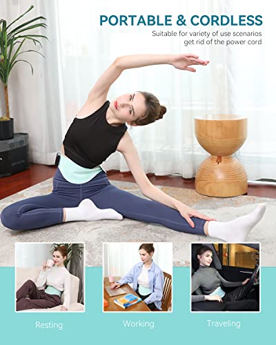 Cordless Heating Pad for Back Pain Relief-Portable Heating Pads for Cramps-Heated Back Wrap with Strap for Lower Back Pain Waist Lumbar Abdomen Arm and Leg (Large) Grey