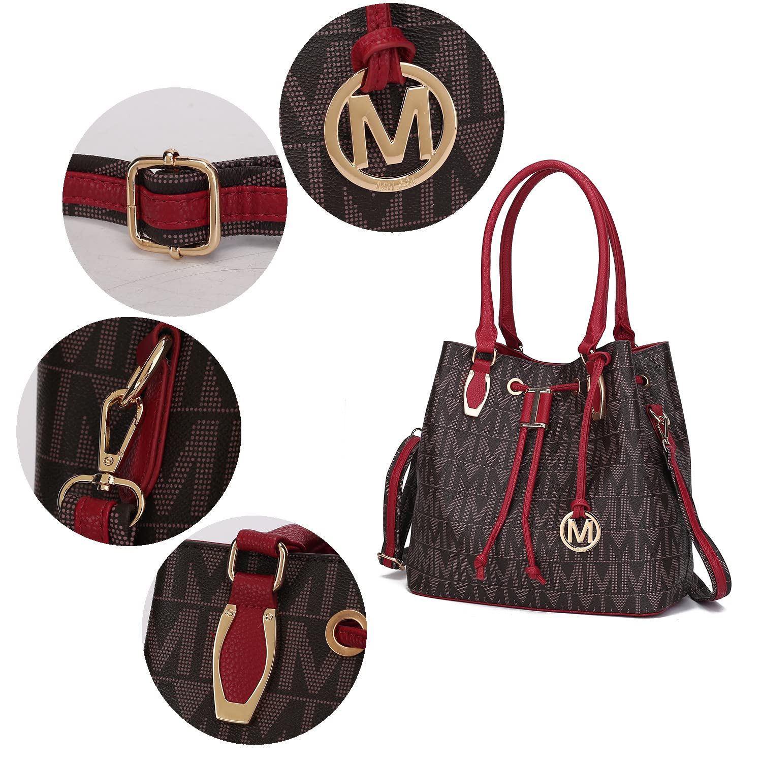 MKF Collection Shoulder Bag for Women, PU Leather Pocketbook Top-Handle Crossbody Purse Tote Satchel Handbag Navy Blue