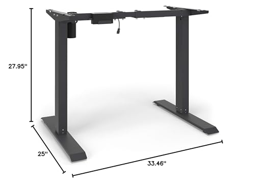 HON Basyx Commercial-Grade Single Motor Electric Height Adjustable, Standing Desk Base, 28" to 47" High, Black