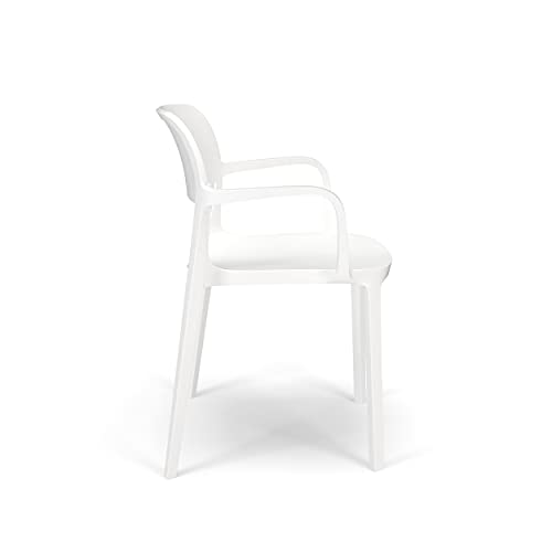 HON Basyx Prodigy Commercial-Grade 2-Pack Stackable Arms, Indoor & Outdoor Chair, White