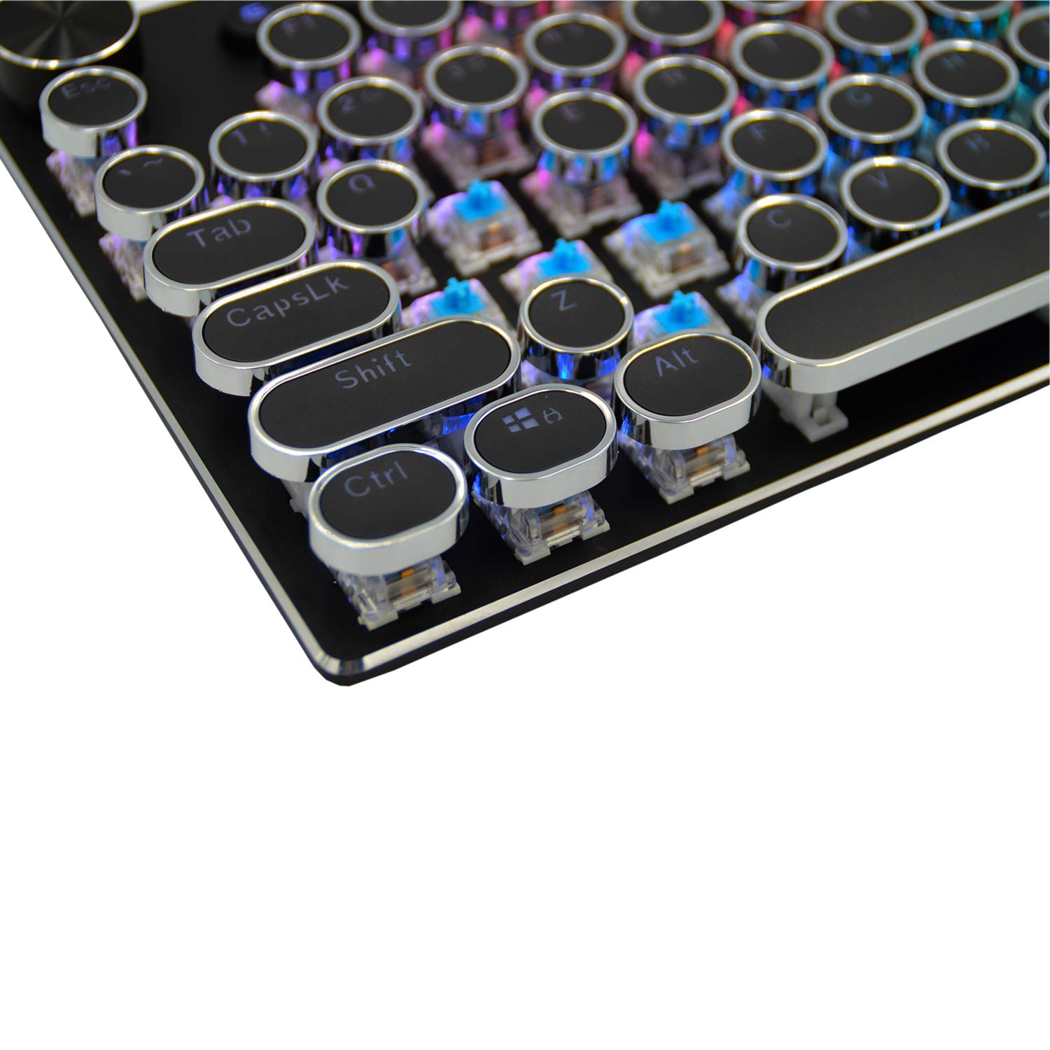 MK11 RGB Mechanical Keyboard Wireless/Wired Multi-Device Gaming Keyboard-Blue Switch-RGB LED Backlit-87 Keys for PC/Mac/iPad/iPhone/Smartphone/Laptop (Black)