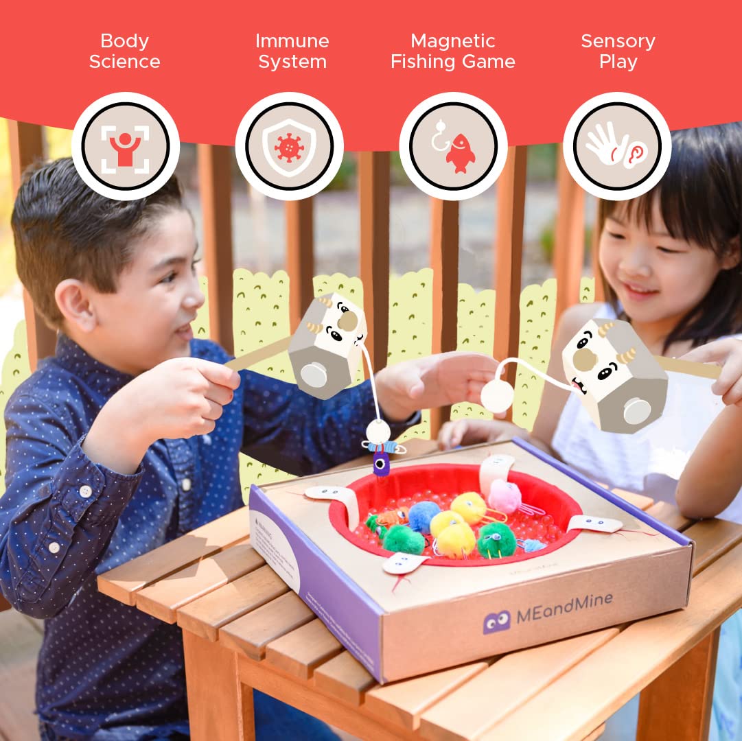 MEandMine Healing Lab- Science Kit - Immune System, Magnetic Fishing Game- Fish Out Germs Sensory Toys- Learning & Education Toys for Kids 4-7 - STEM Toy